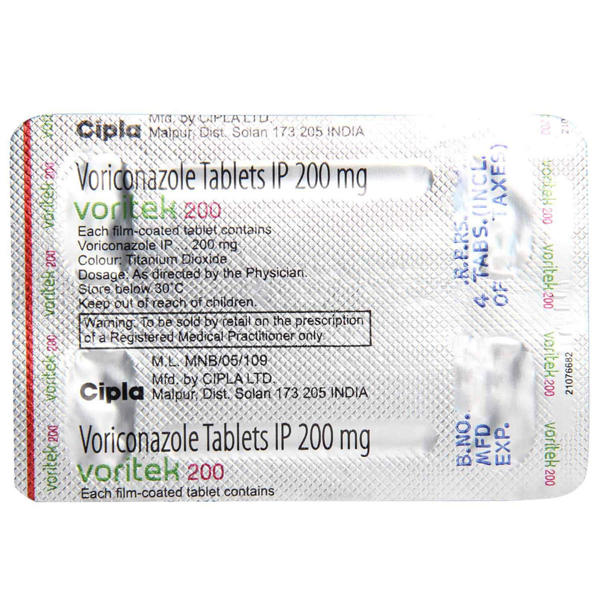 Voritek 200 Tablet 4's Price, Uses, Side Effects, Composition - Apollo ...