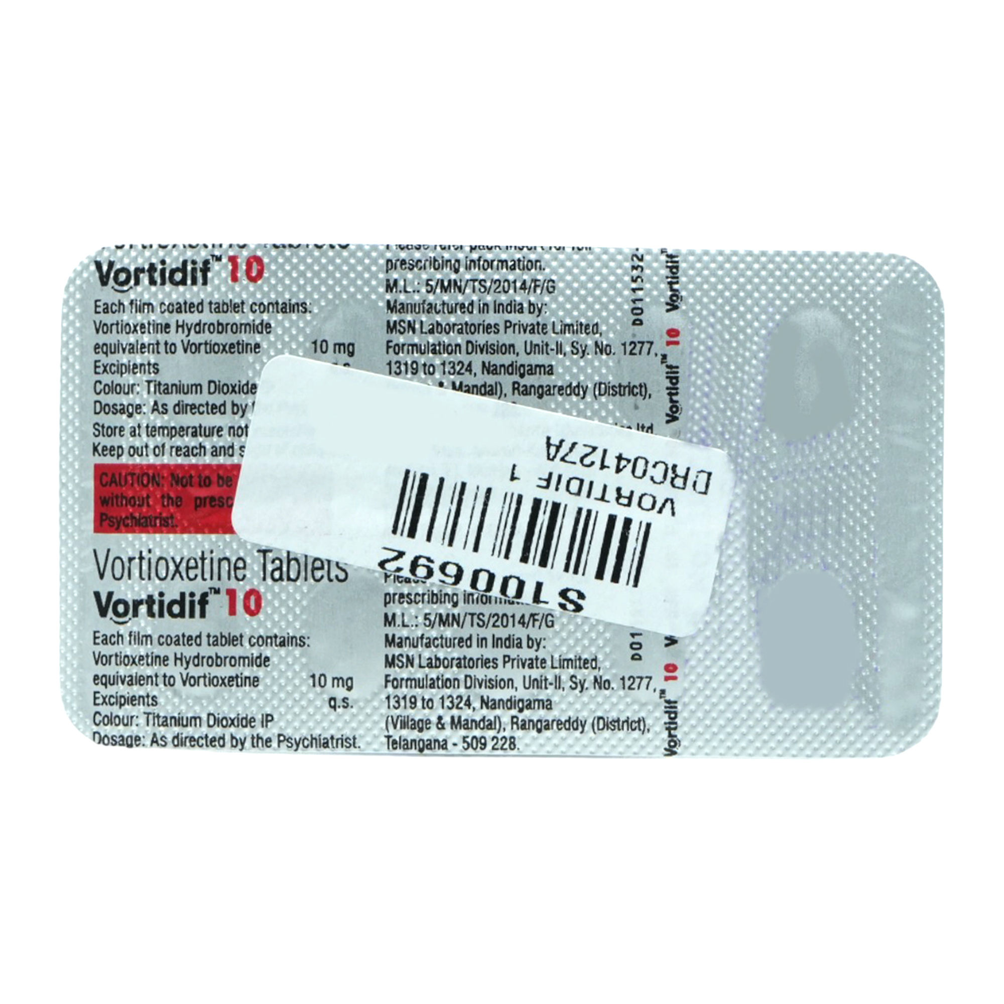 Vortidif 10 Tablet | Uses, Side Effects, Price | Apollo Pharmacy