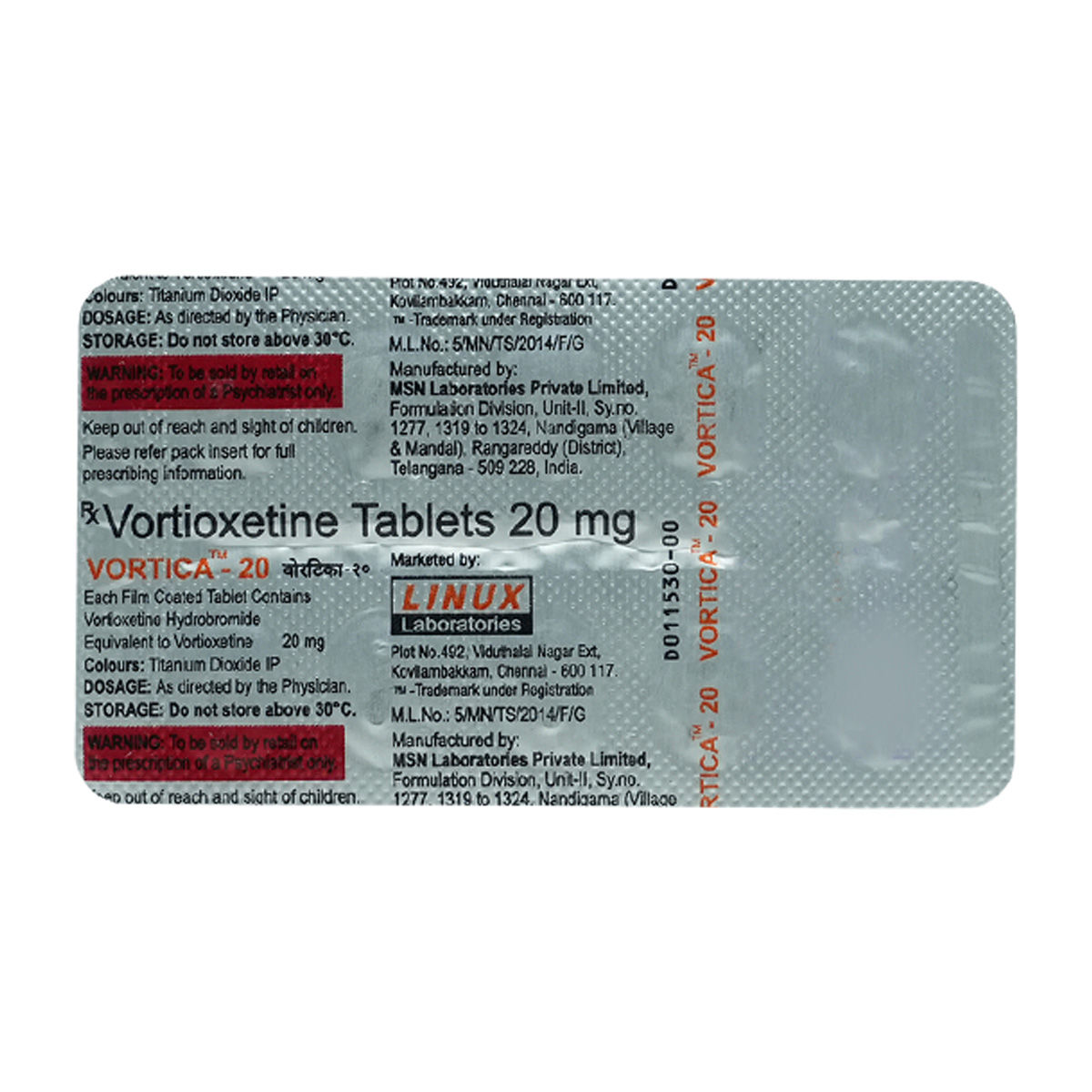 Vortica-20 Tablet 10's Price, Uses, Side Effects, Composition - Apollo ...