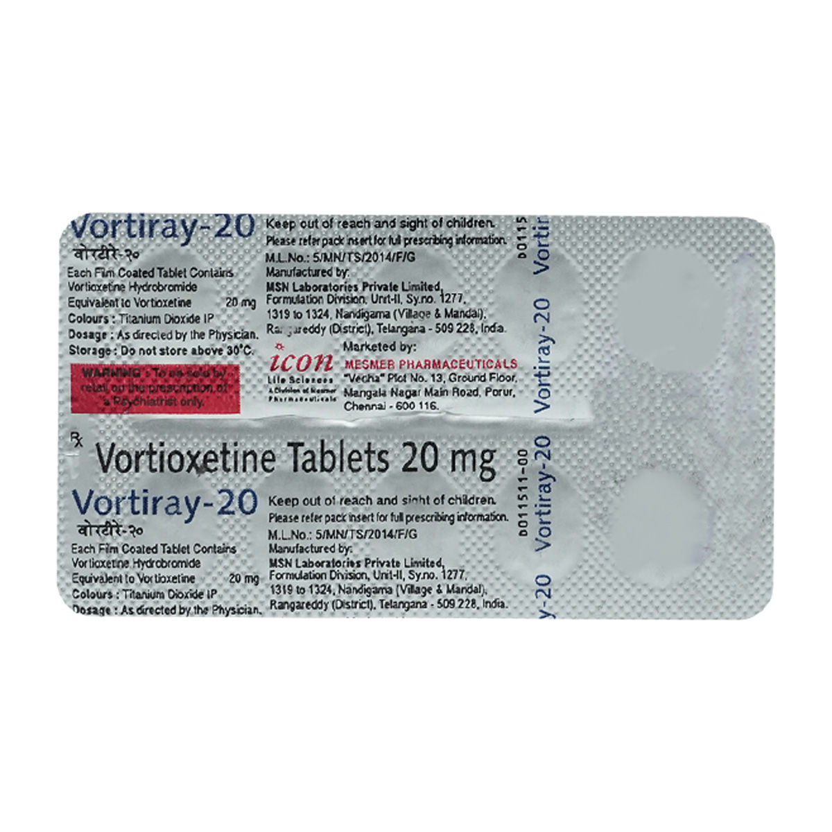 Vortiray-20 Tablet | Uses, Side Effects, Price | Apollo Pharmacy