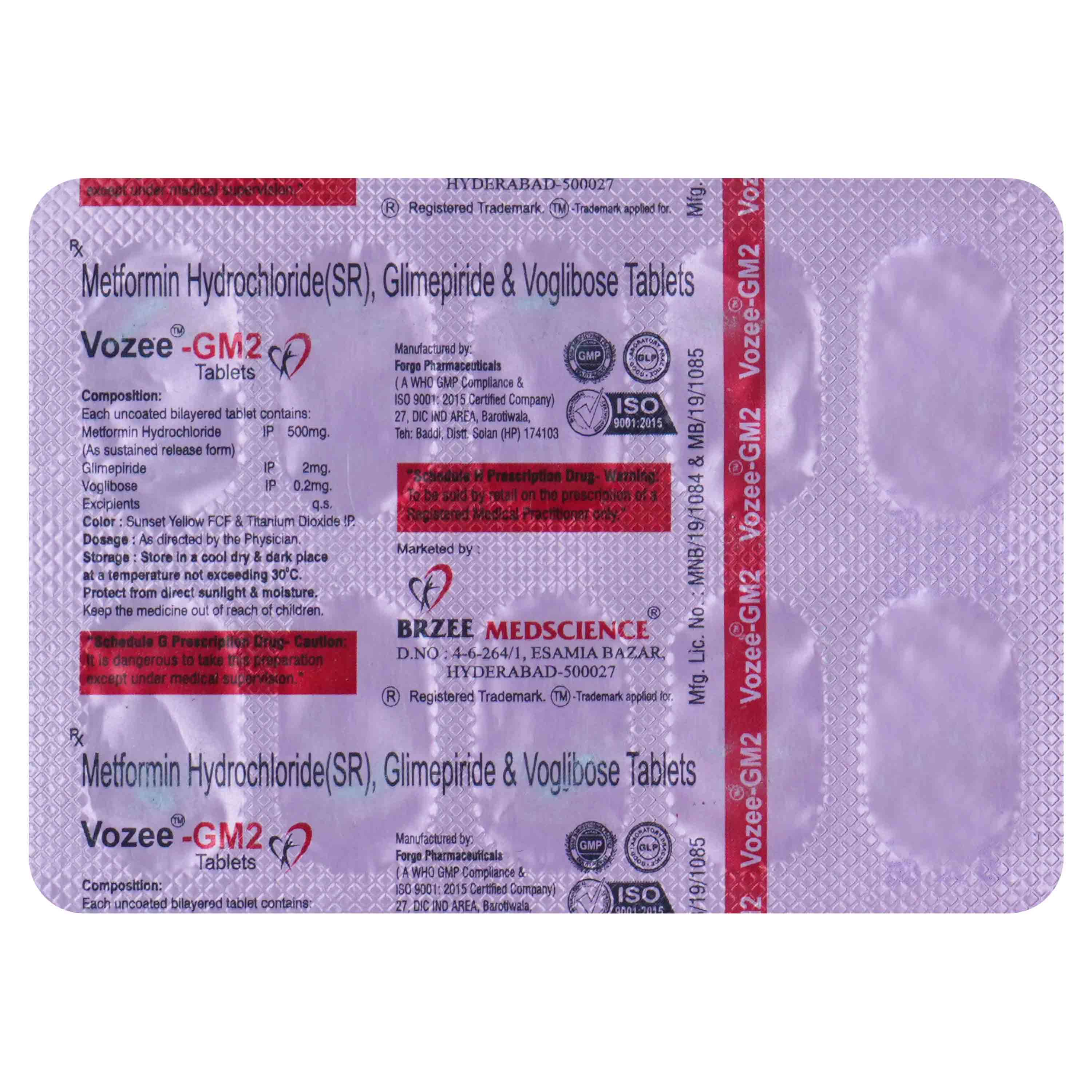 Vozee-GM 2 Tablet | Uses, Side Effects, Price | Apollo Pharmacy