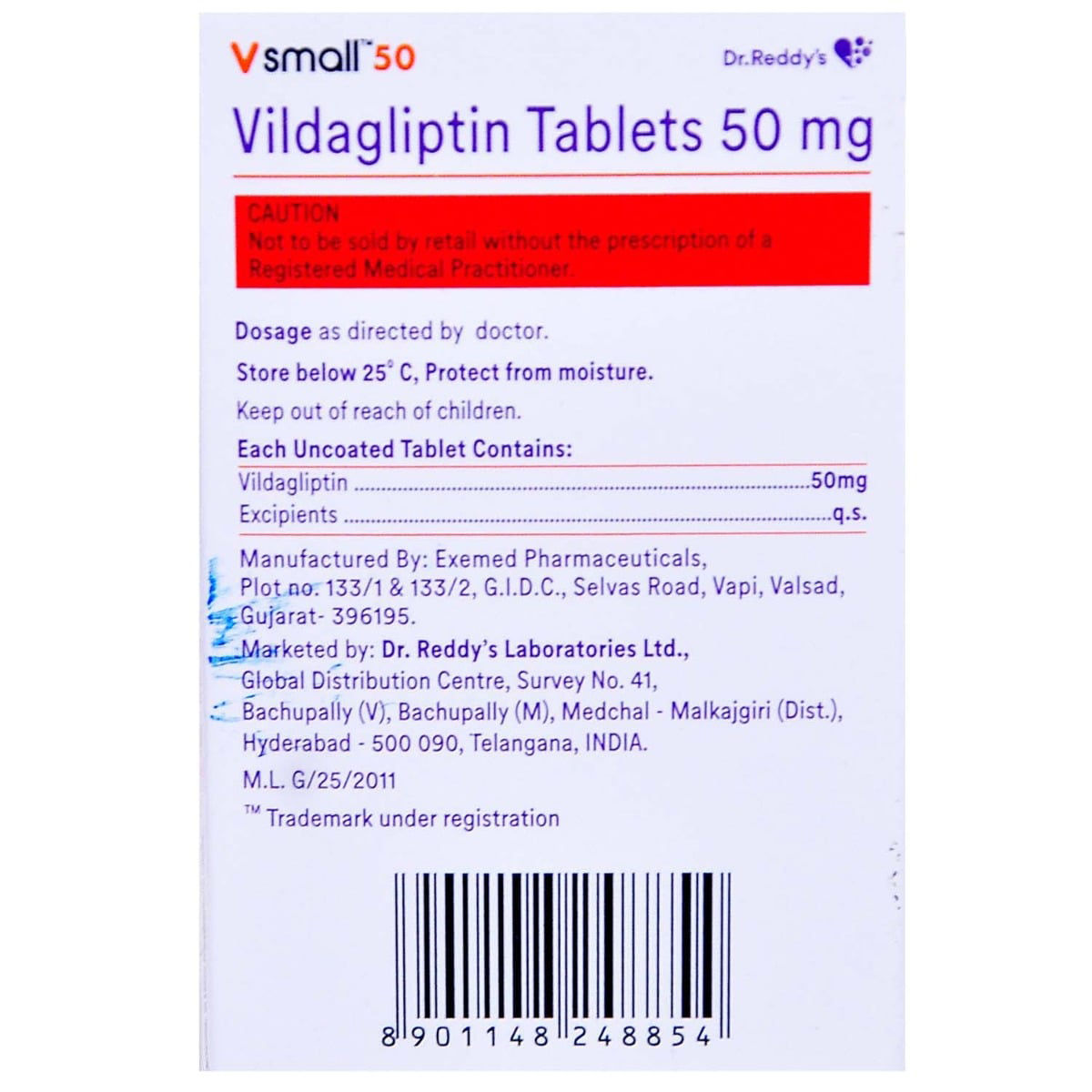 V Small 50mg Tablet 15's Price, Uses, Side Effects, Composition ...