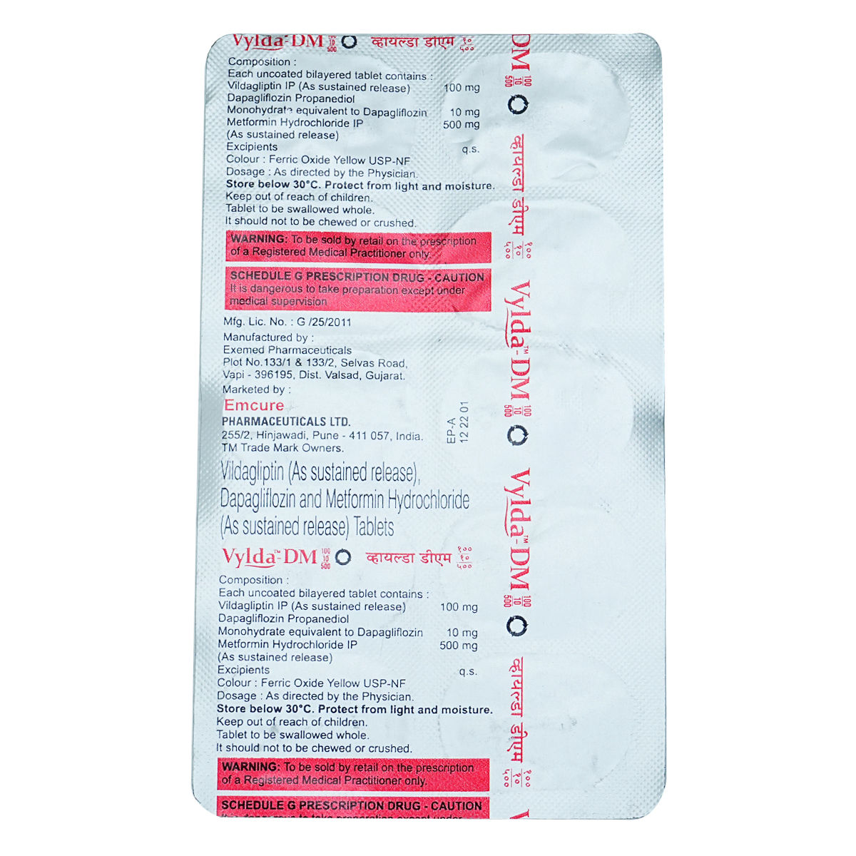 Vylda-DM 100/10/500 Tablet | Uses, Side Effects, Price | Apollo Pharmacy