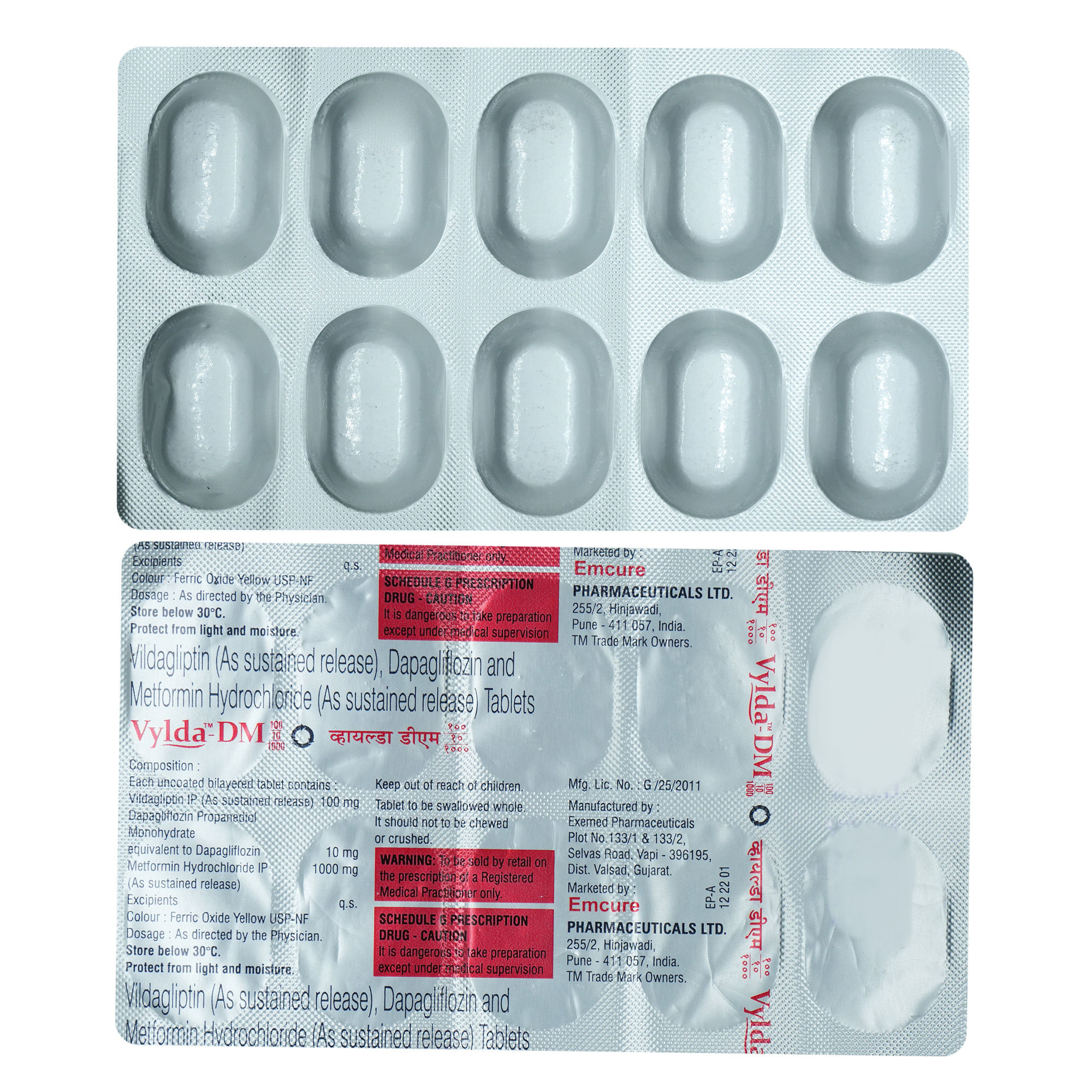 Vylda-DM 100/10/1000 Tablet | Uses, Side Effects, Price | Apollo Pharmacy