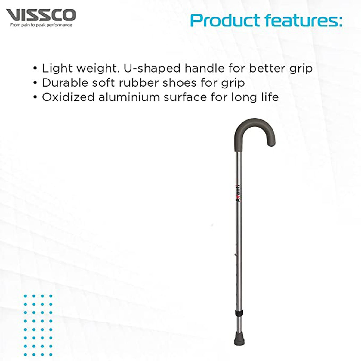 Vissco Walking Stick 'U' Shape, 1 Count Price, Uses, Side Effects ...