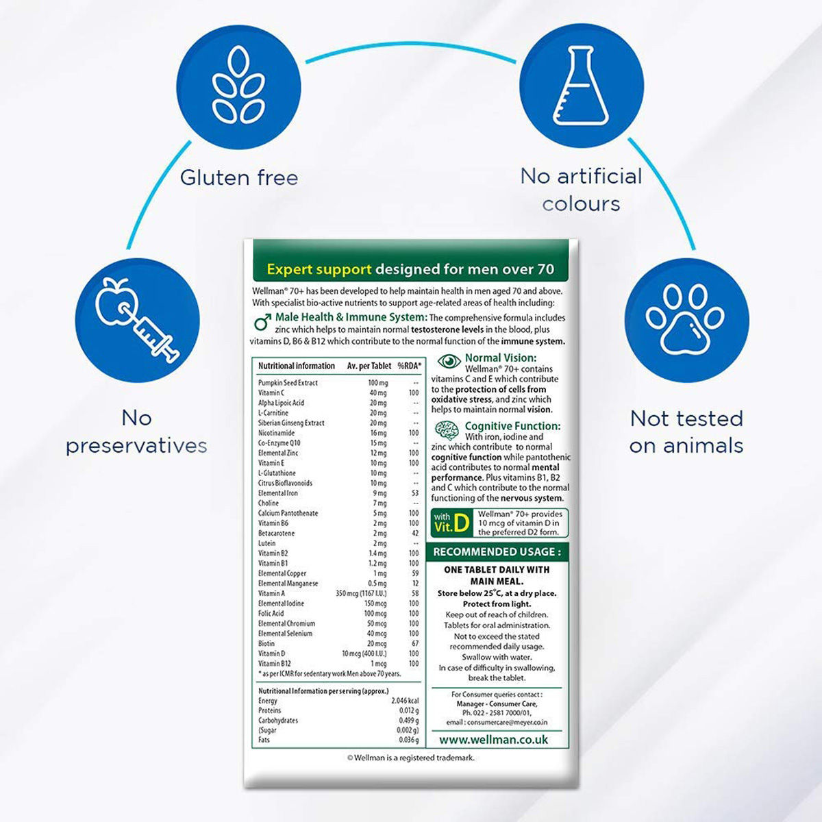 Wellman 70+ Tablet 10's Price, Uses, Side Effects, Composition - Apollo ...