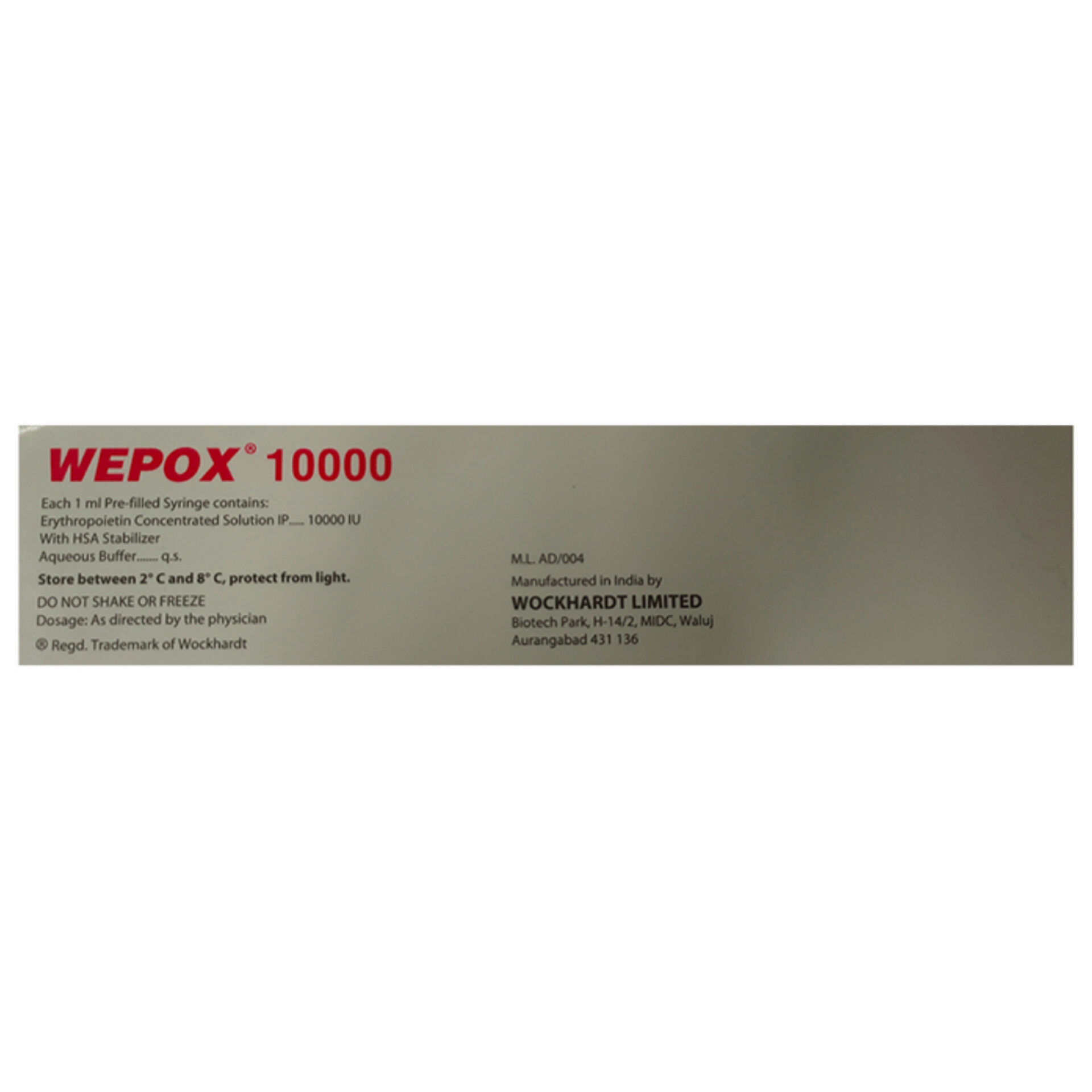 WEPOX 10000IU PF INJECTION Price, Uses, Side Effects, Composition ...
