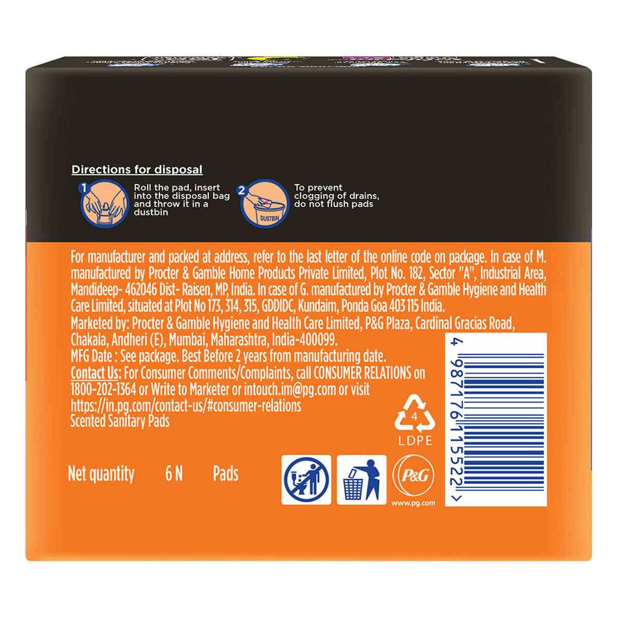 Whisper Choice Night Sanitary Pads XL+, 6 Count Price, Uses, Side ...