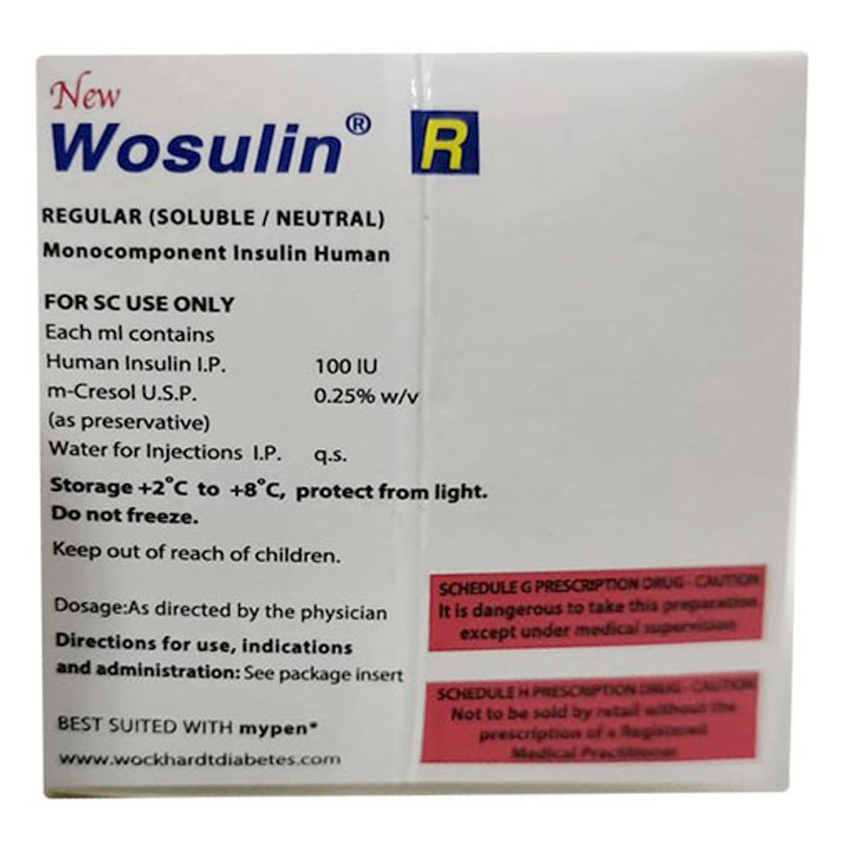 Wosulin R 100Iu Cortridge 3 ml Price, Uses, Side Effects, Composition ...