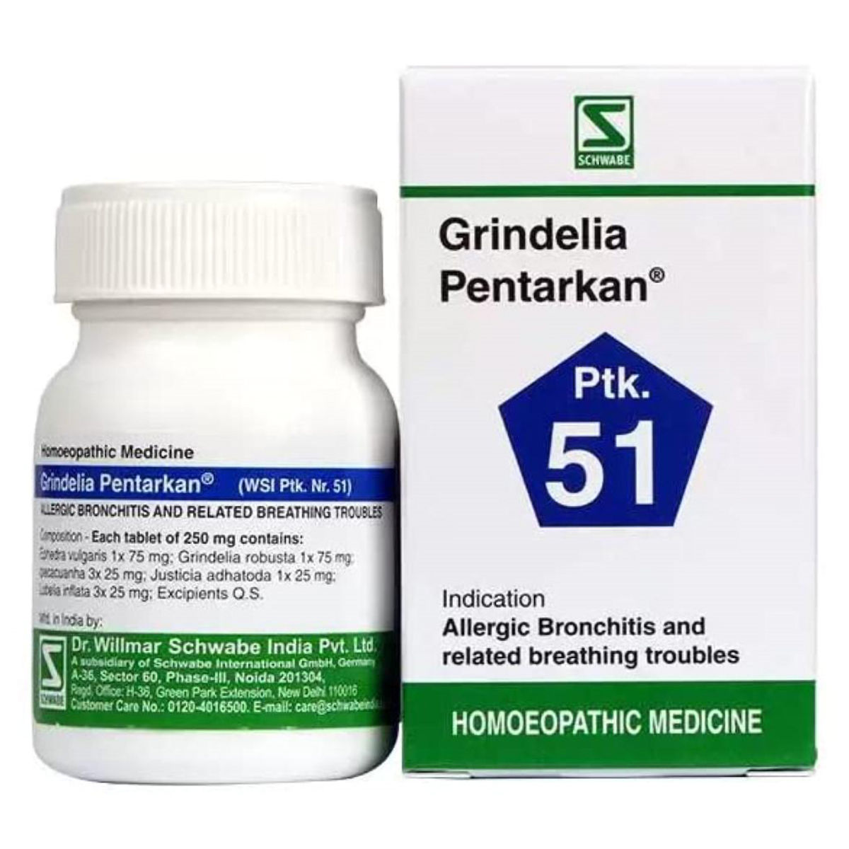 Buy Dr.Willmar Schwabe Grindelia Pentarkan Ptk.51 Tablets, 20 gm | 19 ...