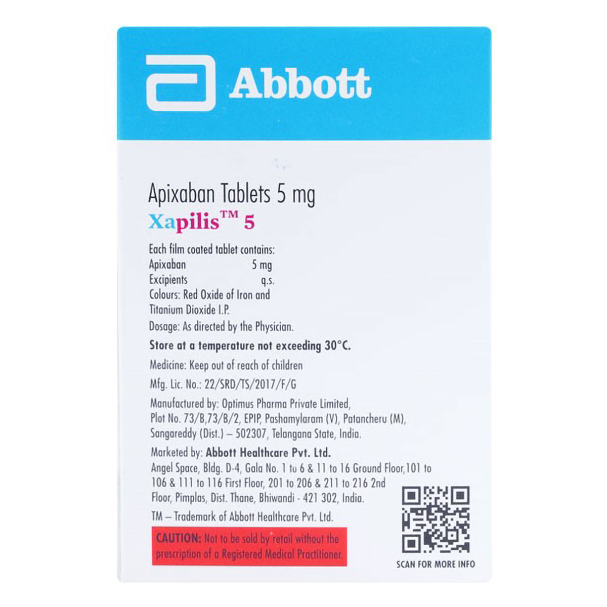 Xapilis 5 Tablet 14's Price, Uses, Side Effects, Composition - Apollo ...
