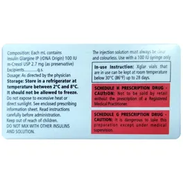 Xglar 100Iu/Ml Injection 5 ml | Uses, Side Effects, Price | Apollo Pharmacy