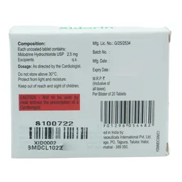 XIDORIN 2.5MG TAB | Uses, Side Effects, Price | Apollo Pharmacy