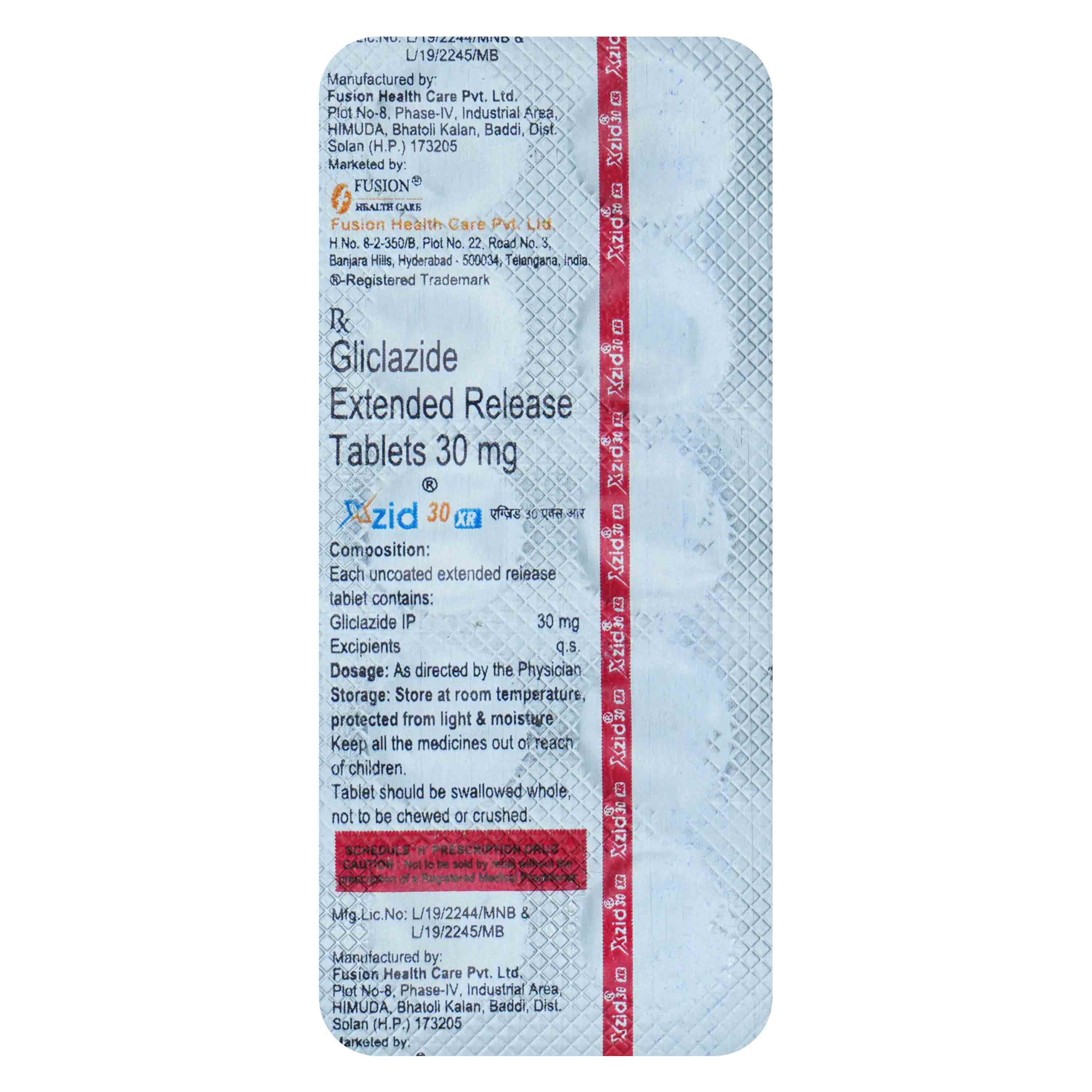 Xzid 30 mg XR Tablet | Uses, Side Effects, Price | Apollo Pharmacy