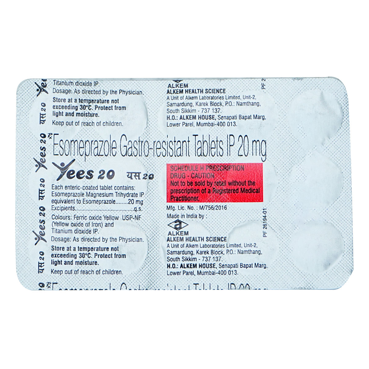 Yees 20 mg Tablet | Uses, Side Effects, Price | Apollo Pharmacy