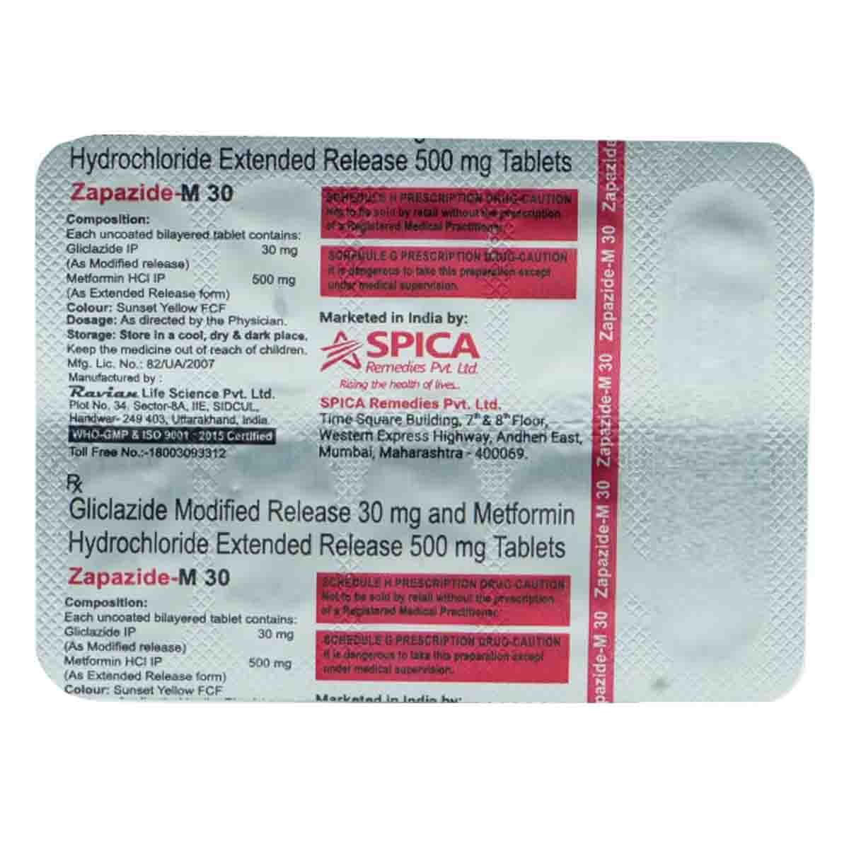 Zapazide-M 30 Tablet | Uses, Side Effects, Price | Apollo Pharmacy
