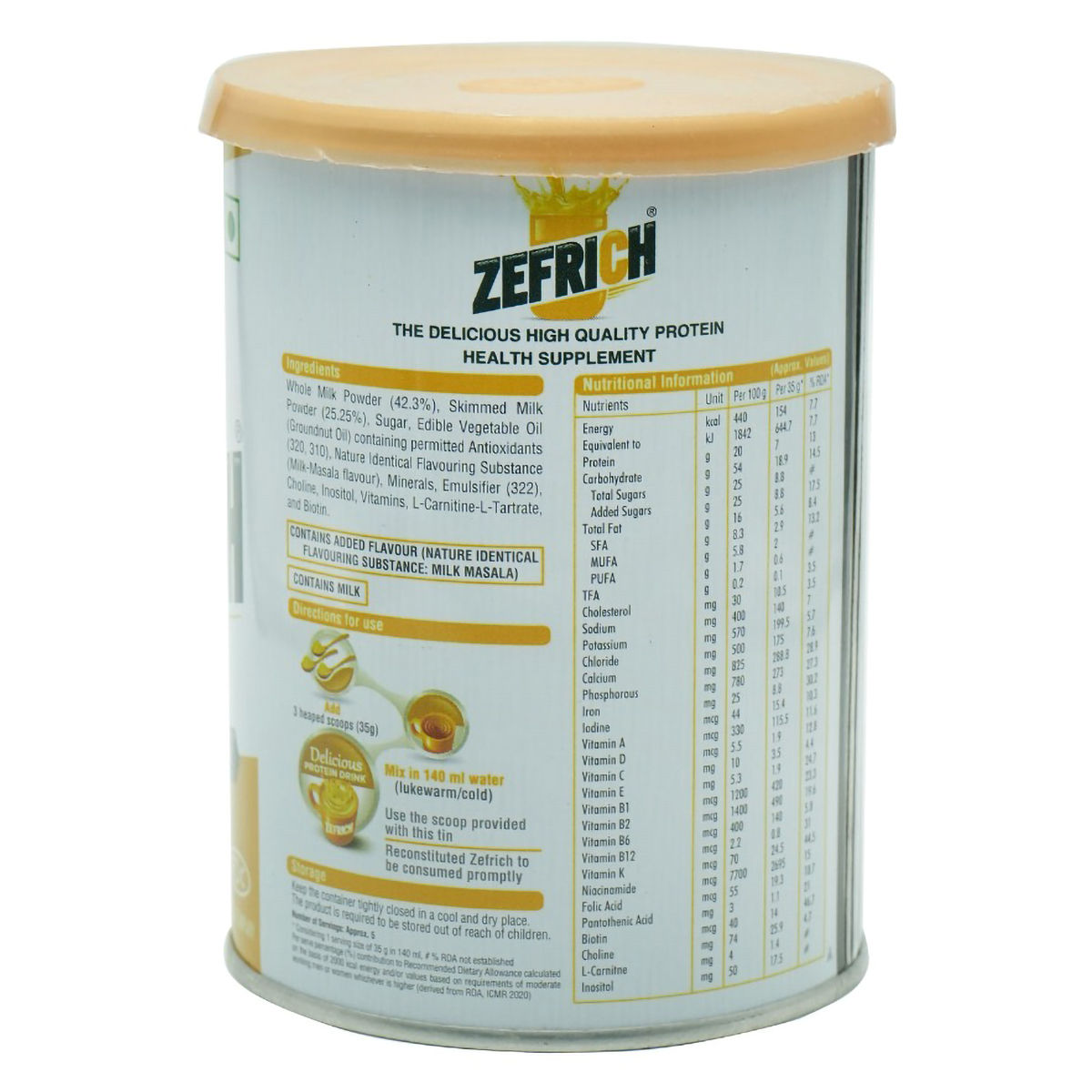 Zefrich Milk-Masala Flavour Powder, 200 gm Tin Price, Uses, Side ...