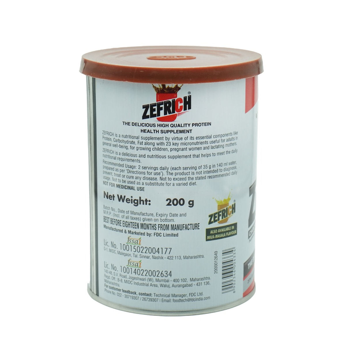 Zefrich Chocolate Flavour Powder | Uses, Side Effects, Price | Apollo ...