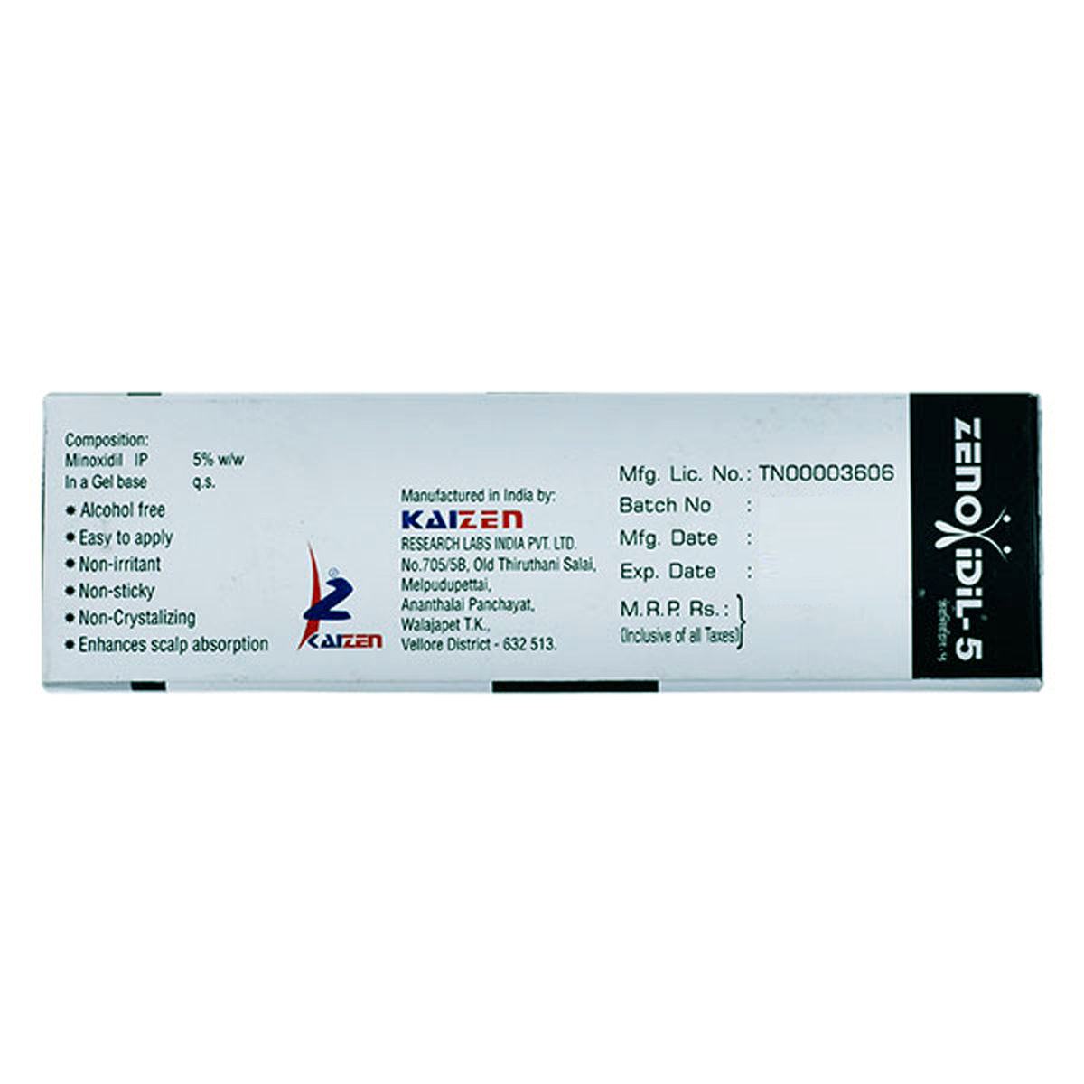 Zenoxidil 5% Gel | Uses, Side Effects, Price | Apollo Pharmacy