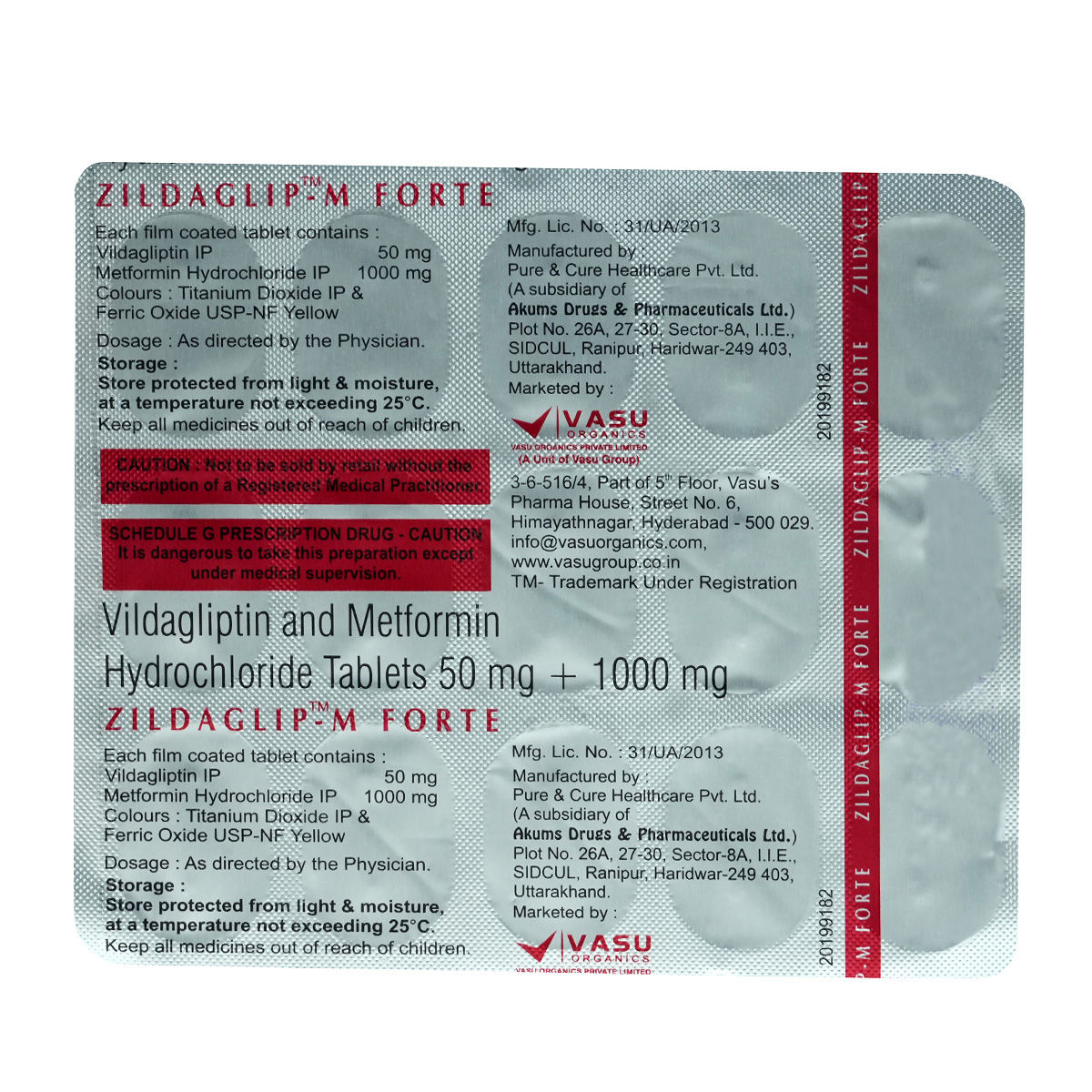 Zildaglip-M Forte Tablet 15's Price, Uses, Side Effects, Composition ...
