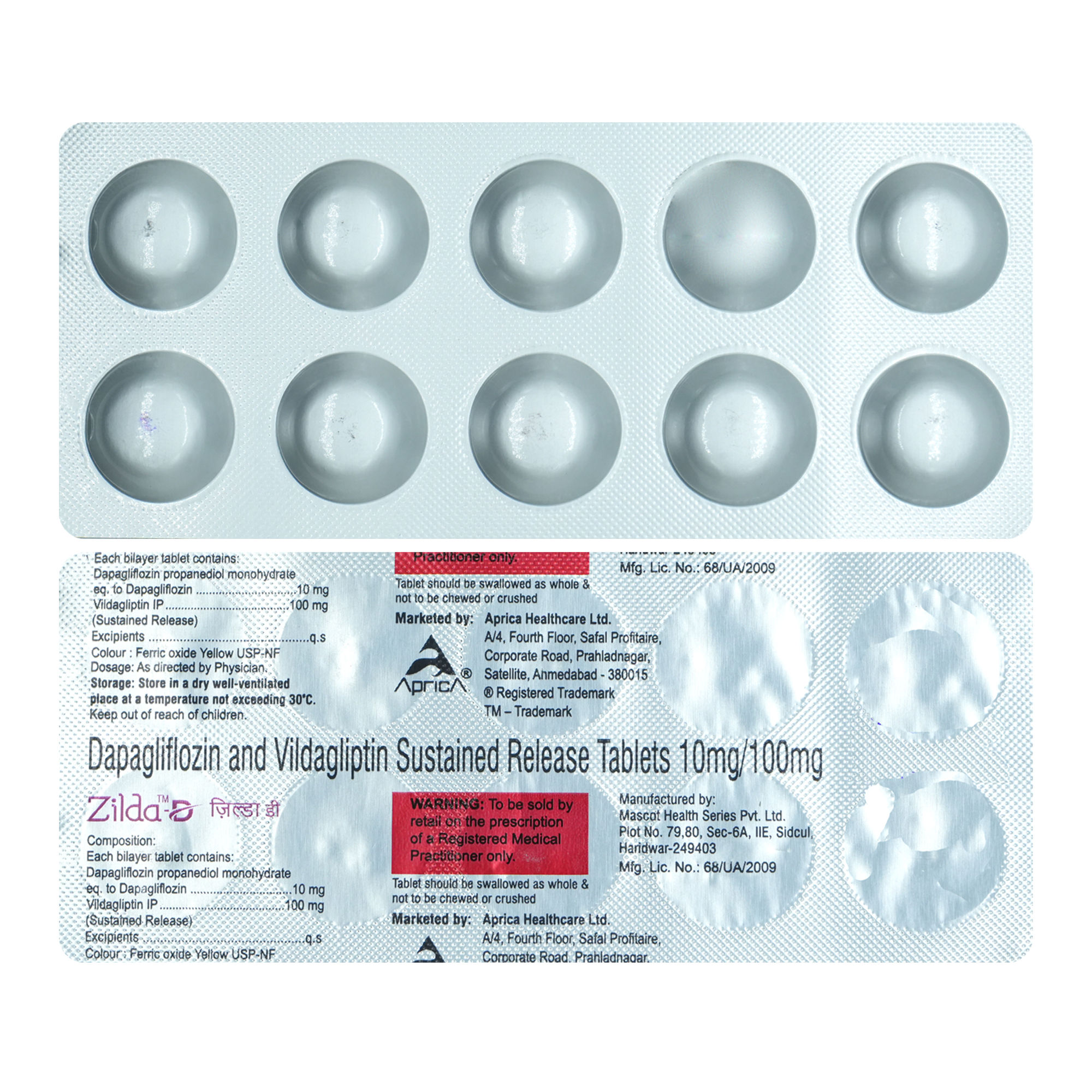Zilda-D 10/100 Tablet | Uses, Side Effects, Price | Apollo Pharmacy