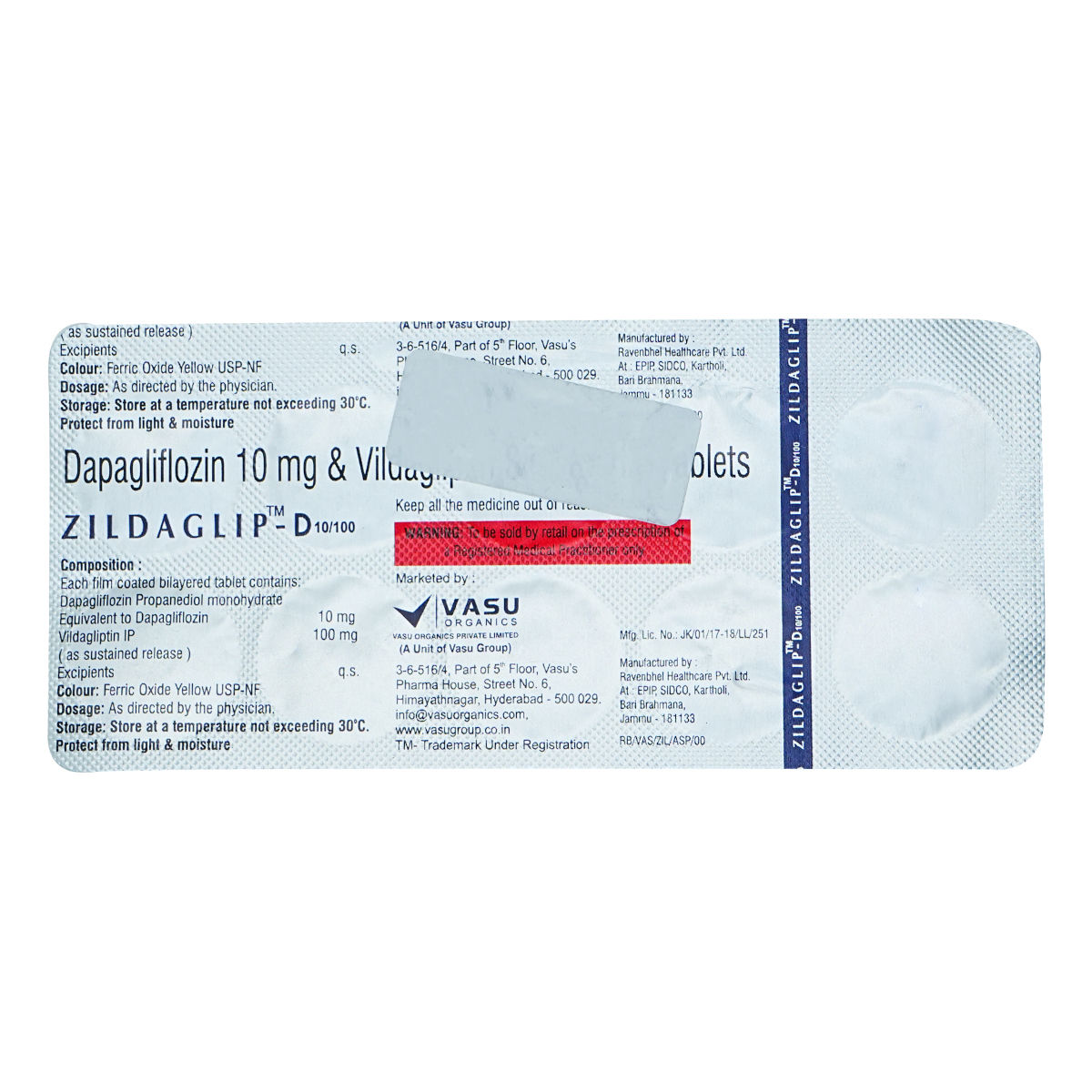 Zildaglip-D 10/100 Tablet | Uses, Side Effects, Price | Apollo Pharmacy