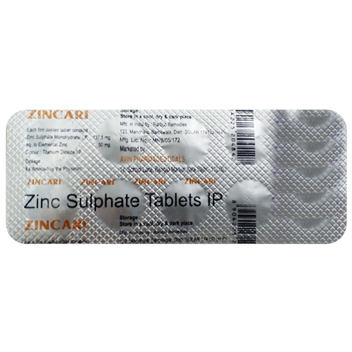 Zincari Tablet | Uses, Side Effects, Price | Apollo Pharmacy