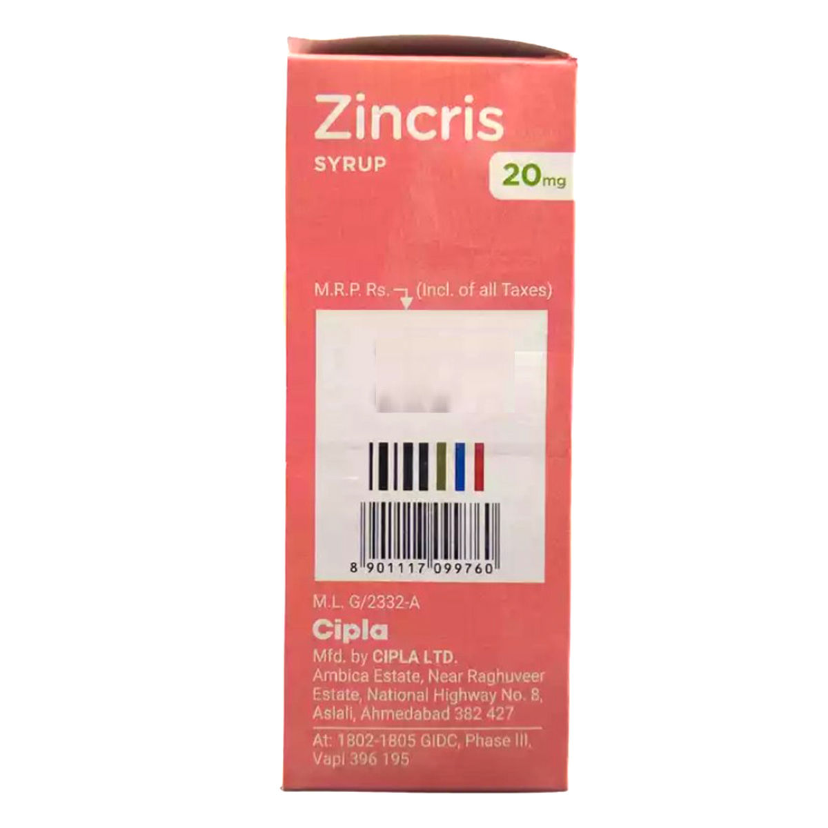 Zincris 20 mg Peppermint Syrup 100 ml Price, Uses, Side Effects ...