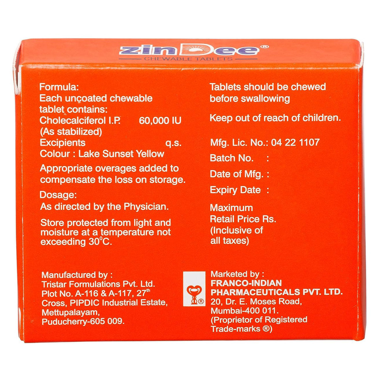 Zindee Chewable Tablet 4's Price, Uses, Side Effects, Composition ...