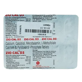 Zio Cal D3 Tablet | Uses, Side Effects, Price | Apollo Pharmacy