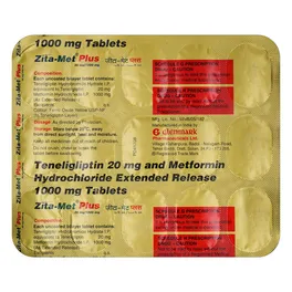 Zita Met Plus 20/1000 Tablet | Uses, Side Effects, Price | Apollo Pharmacy