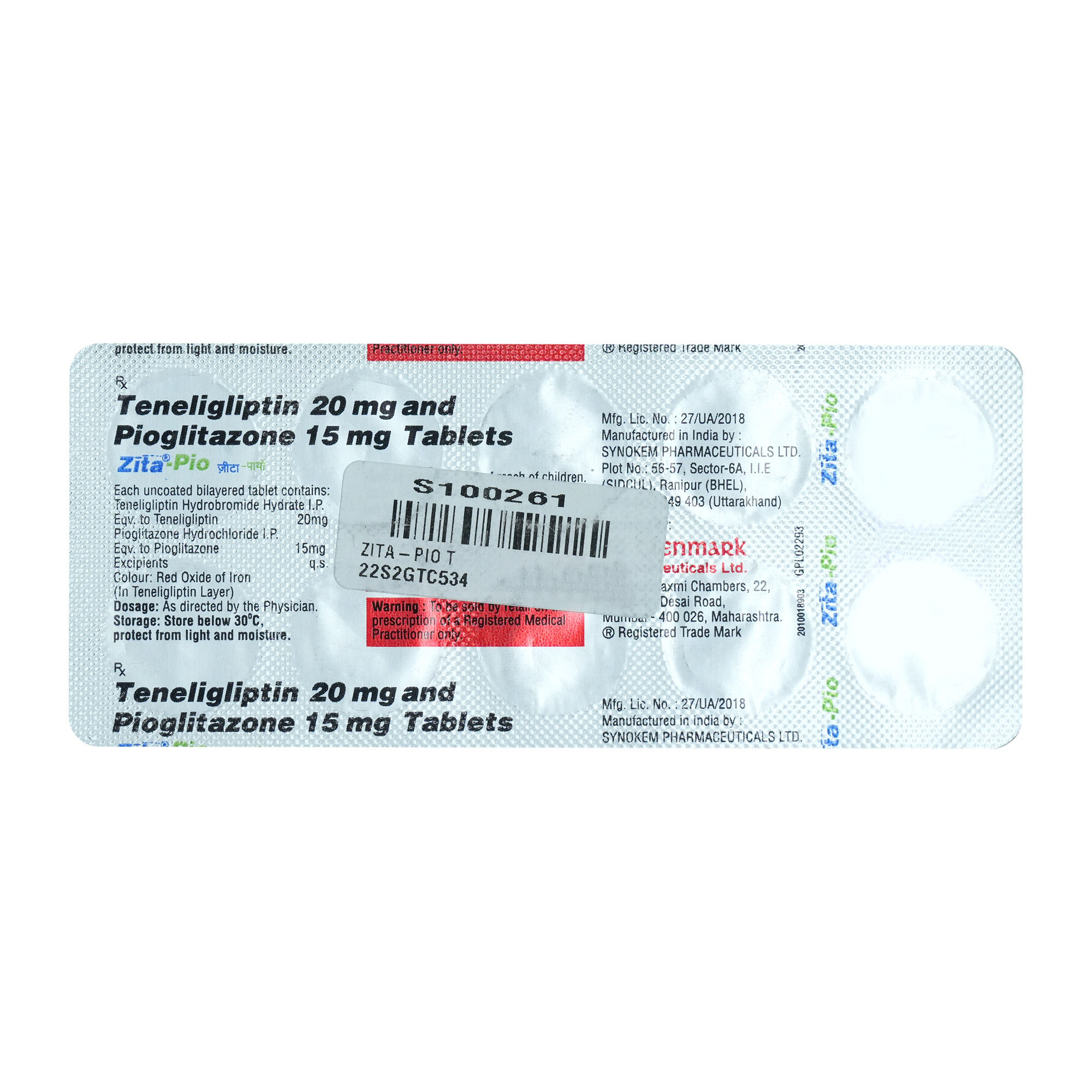 Zita-Pio 20/15 Tablet 10's Price, Uses, Side Effects, Composition ...