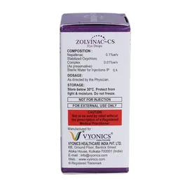 Zolvinac CS Eye Drops 5 ml | Uses, Side Effects, Price | Apollo Pharmacy