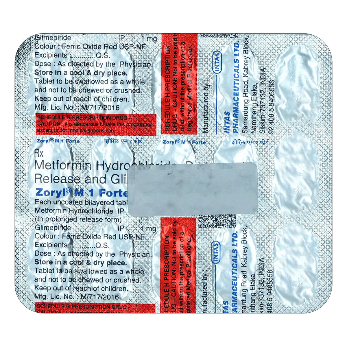 Zoryl M 1 Forte Tablet | Uses, Side Effects, Price | Apollo Pharmacy
