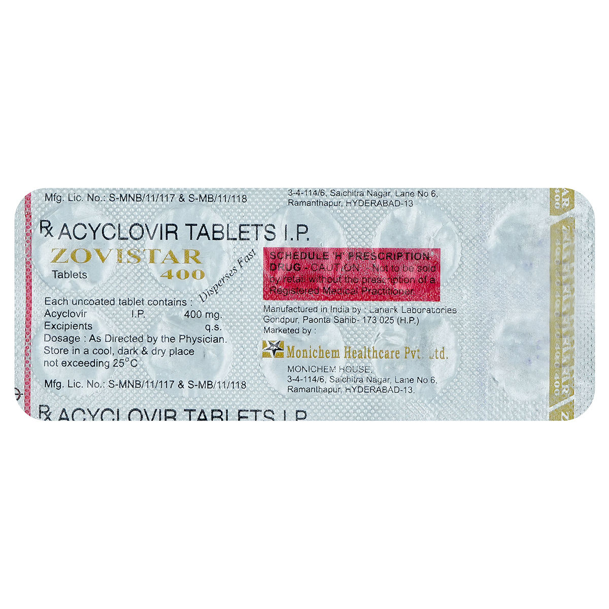 ZOVISTAR 400MG TABLET | Uses, Side Effects, Price | Apollo Pharmacy