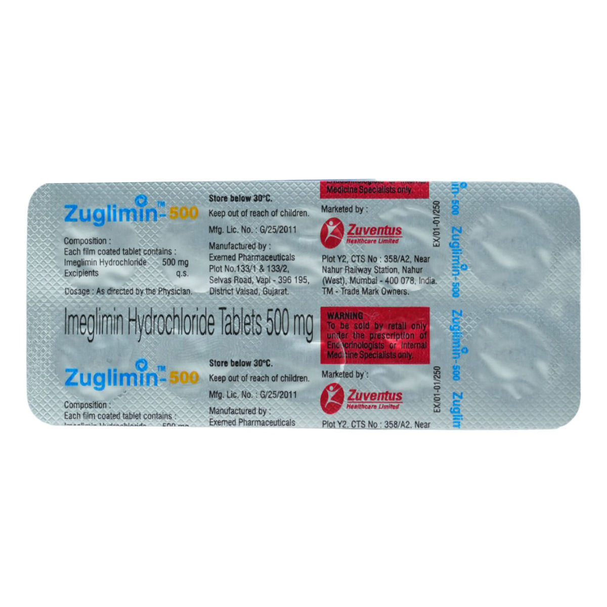 Zuglimin-500 Tablet 10's Price, Uses, Side Effects, Composition ...