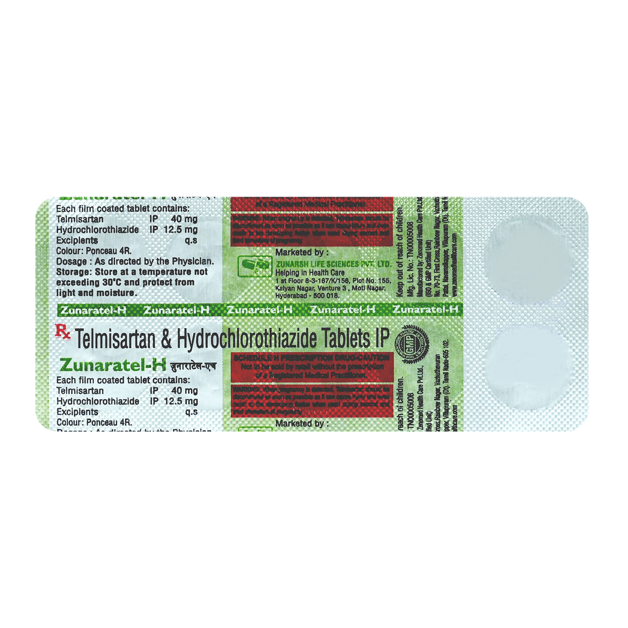 ZUNARATEL-H TABLETS 10'S Price, Uses, Side Effects, Composition ...