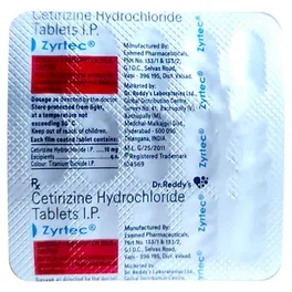 Zyrtec 10 mg Tablet | Uses, Side Effects, Price | Apollo Pharmacy