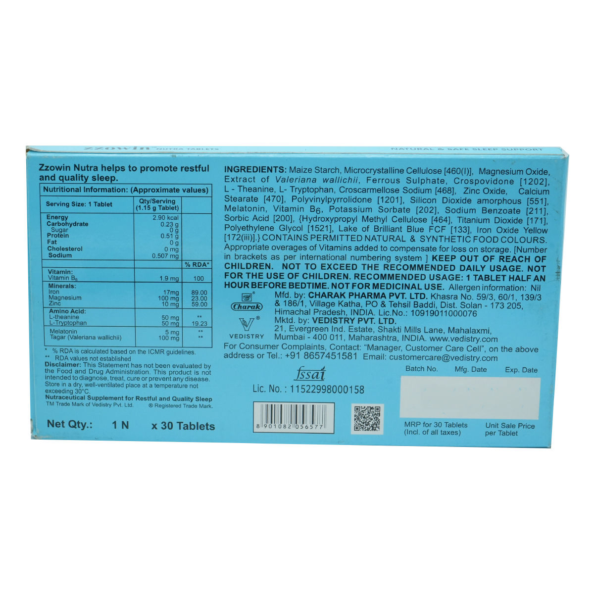 Zzowin Nutra Veg Tablet 30's Price, Uses, Side Effects, Composition ...