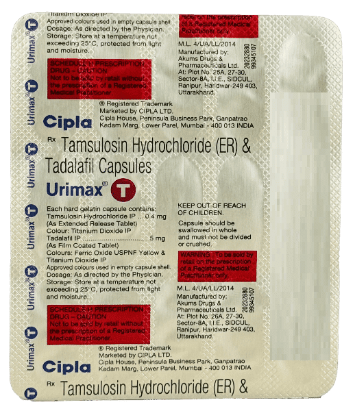 Urimax T Capsule 15's | Uses, Side Effects, Price | Apollo Pharmacy