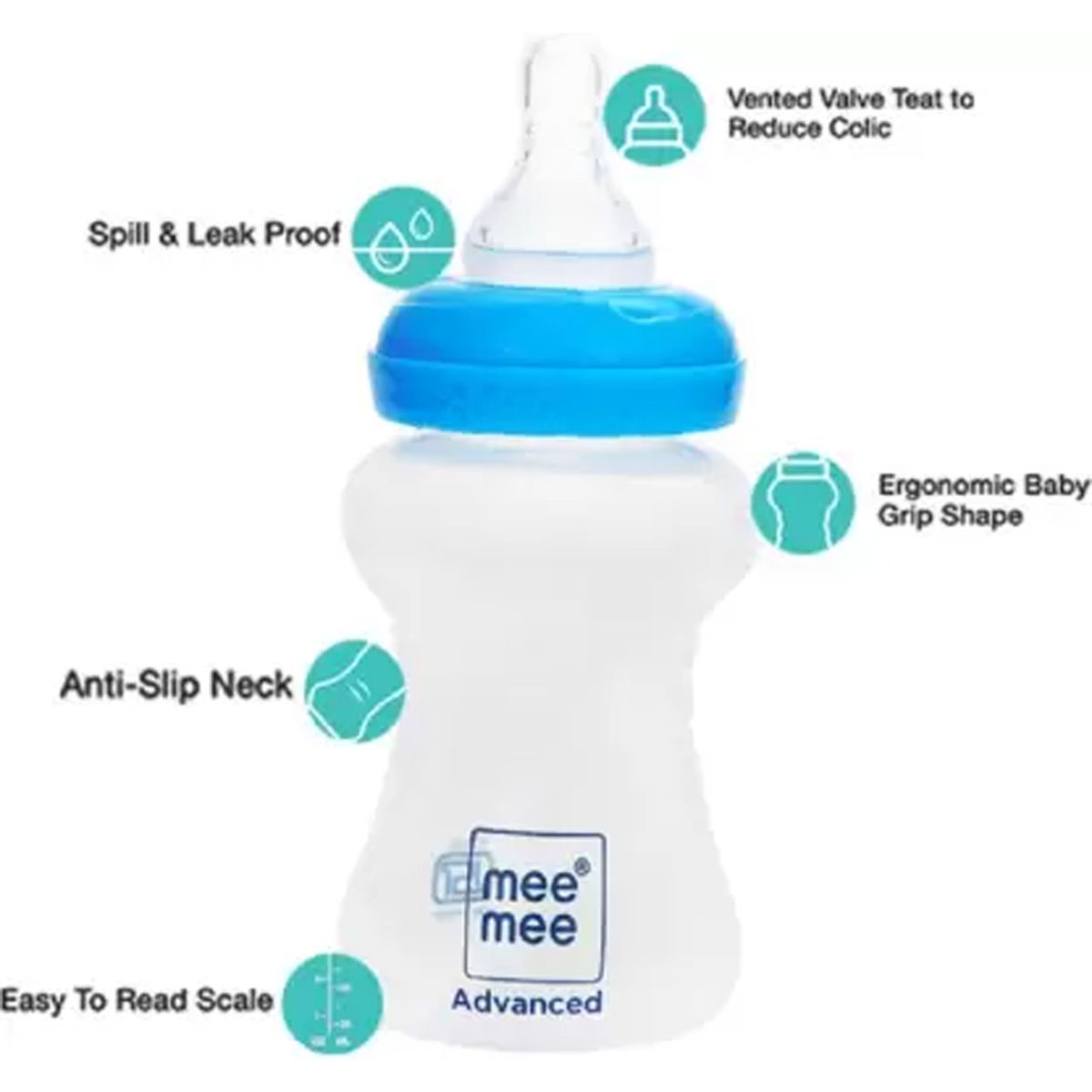 Mee Mee Milk-Safe Feeding Bottle with Anti-Colic Teat, 125 ml Price ...