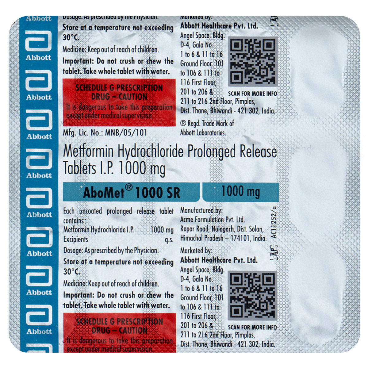 Abomet 1000 SR Tablet | Uses, Side Effects, Price | Apollo Pharmacy