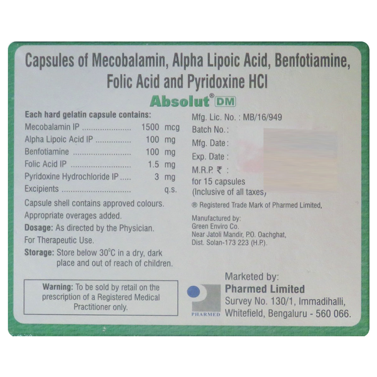 Buy Absolut DM Capsule | 19 Minutes Delivery | Apollo Pharmacy