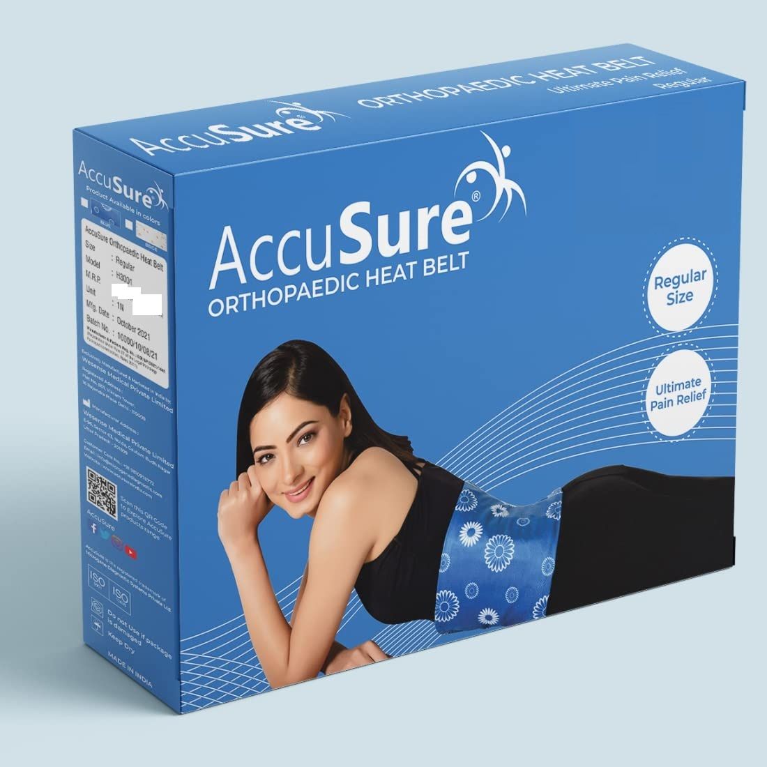 Buy Accusure Orthopaedic Heat Belt H3001 Regular, 1 Count | 19 Minutes ...