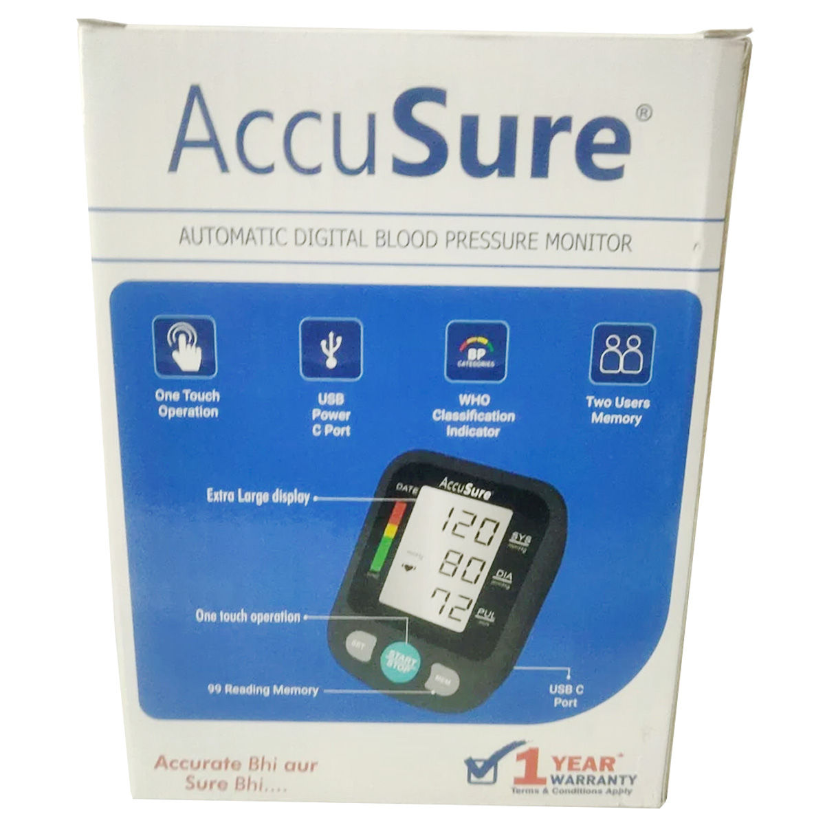 Buy Accusure Automatic Digital Blood Pressure Monitor MS Series, 1 ...