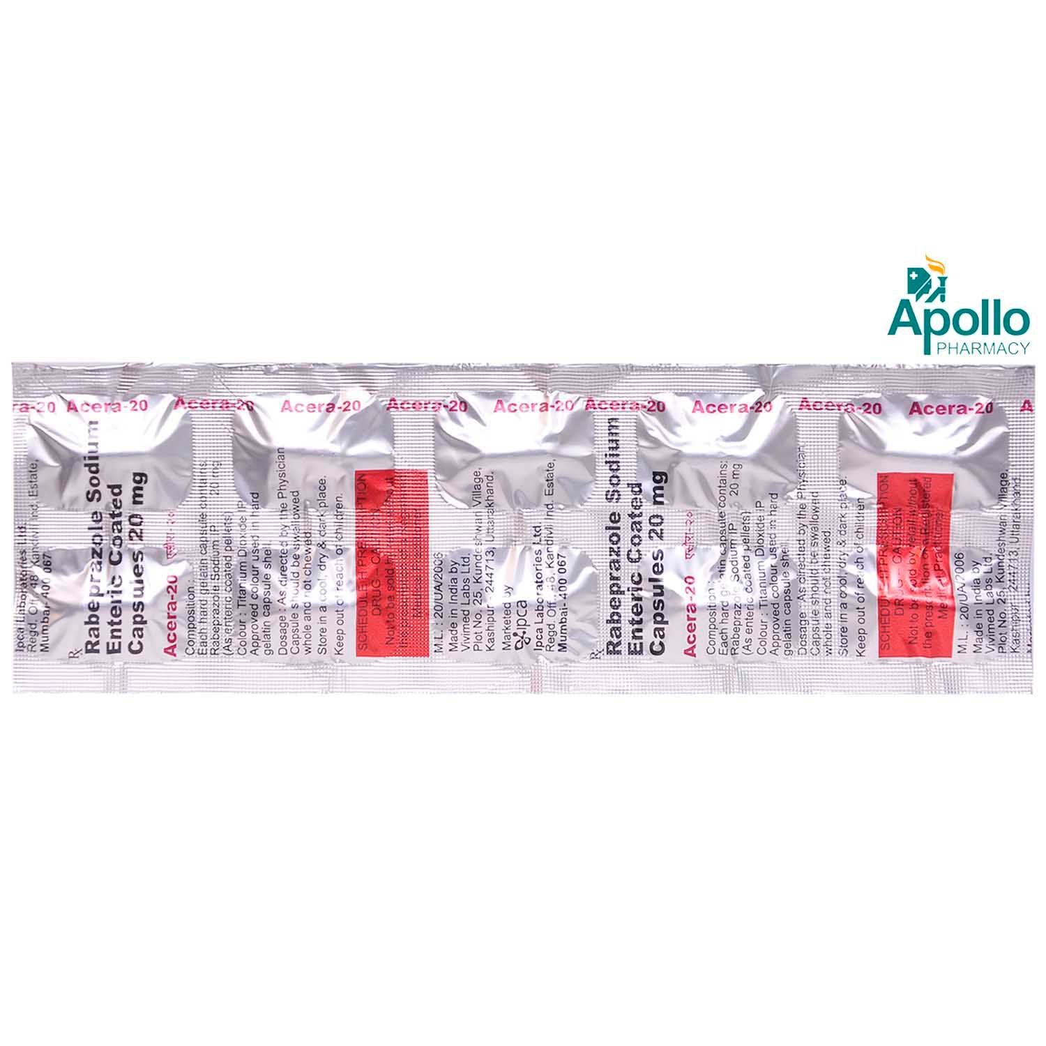 Acera-20 Capsule 10's Price, Uses, Side Effects, Composition - Apollo ...