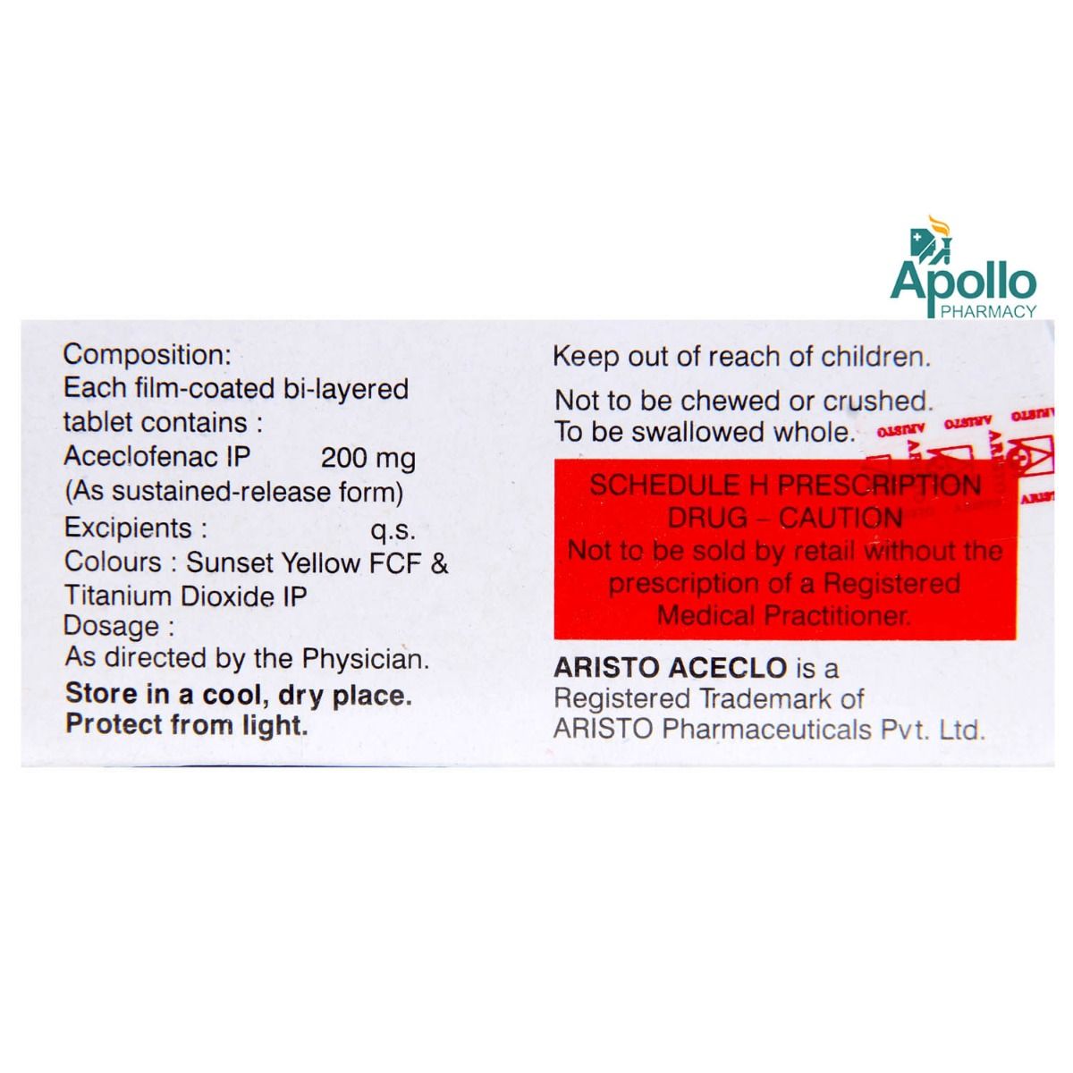 Aceclo SR Tablet | Uses, Side Effects, Price | Apollo Pharmacy