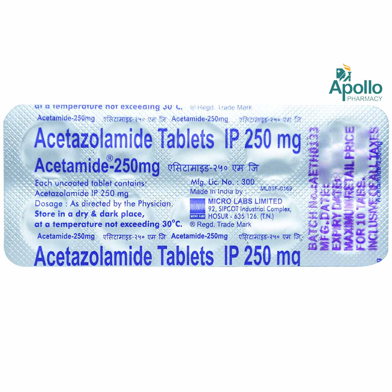 Acetamide 250 mg Tablet 10's Price, Uses, Side Effects, Composition ...