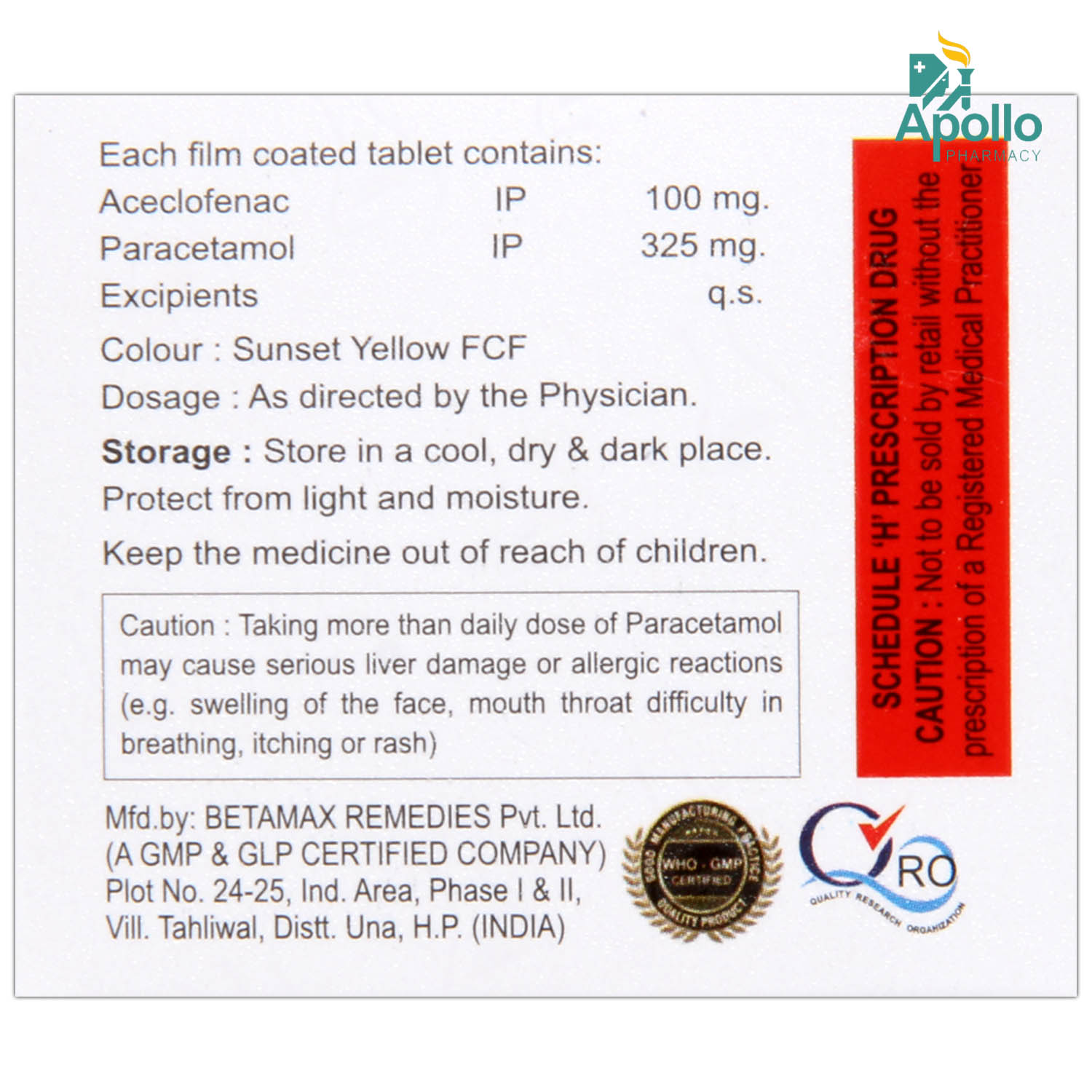 Acepra Tablet 10's Price, Uses, Side Effects, Composition - Apollo Pharmacy