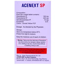 Acenext SP Tablet | Uses, Side Effects, Price | Apollo Pharmacy